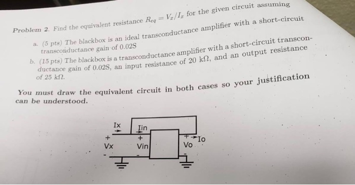 Solved (5 pts) The blackbox is an ideal transconductance | Chegg.com