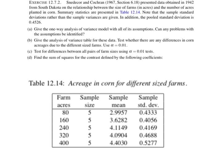 JUST PART A PLEASE. Snedecor and Cochran (1967, | Chegg.com