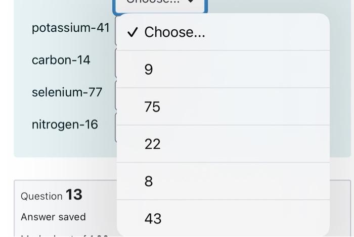 Solved Match the correct number of neutrons to each isotope | Chegg.com