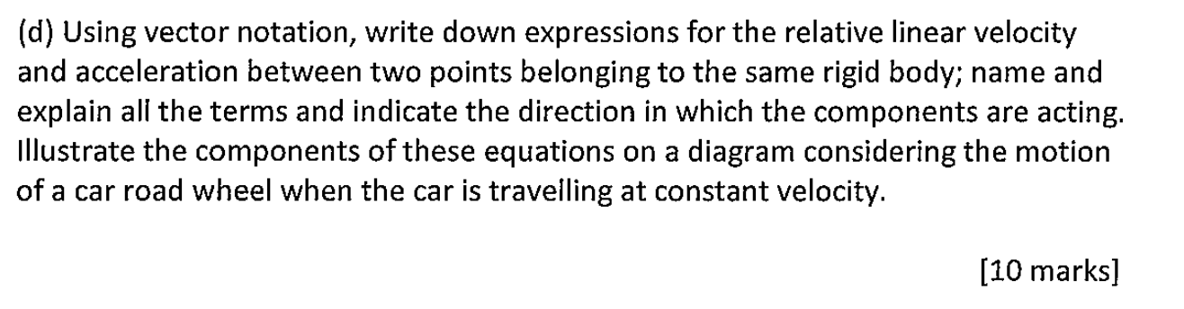 Solved (d) ﻿Using vector notation, write down expressions | Chegg.com