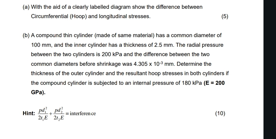 Solved (a) ﻿With the aid of a clearly labelled diagram show | Chegg.com