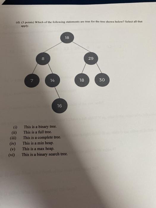 Solved Question 2 -Identifying Trees (12 points) points) | Chegg.com