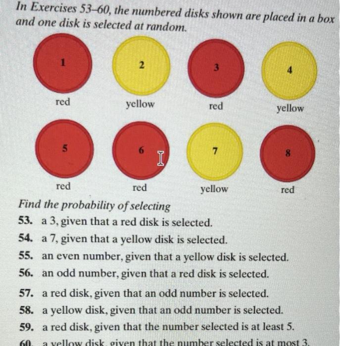Solved In Exercises 53-60, the numbered disks shown are | Chegg.com