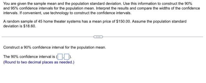 Solved A) Construct a 90% confidence interval for the | Chegg.com