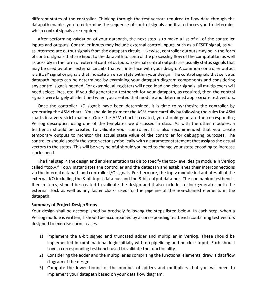 Solved The objective of this project is to design and | Chegg.com