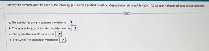 Solved Identify the symbols used for each of the following: | Chegg.com