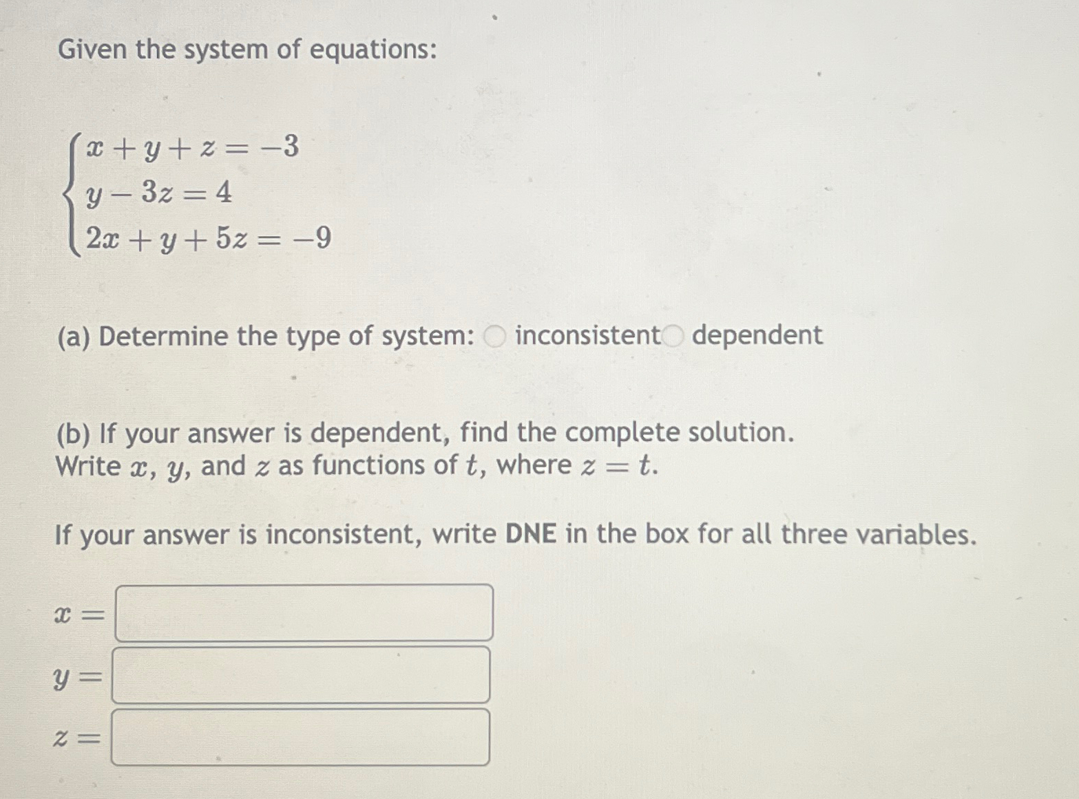 Solved Given the system of | Chegg.com