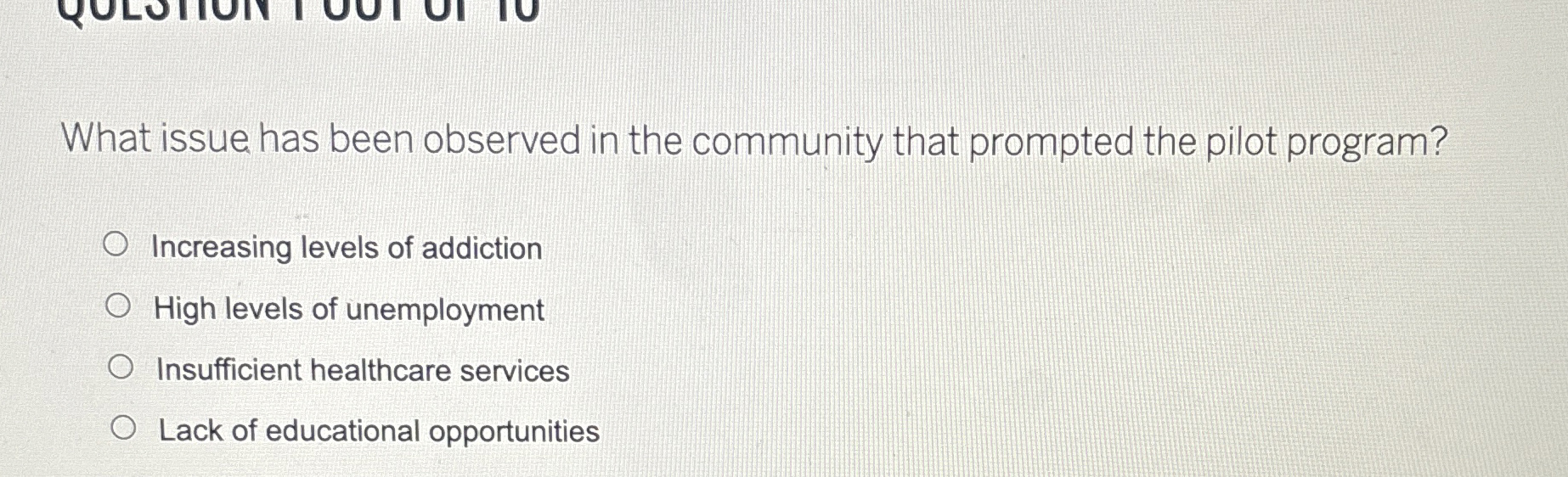 Solved What issue has been observed in the community that | Chegg.com