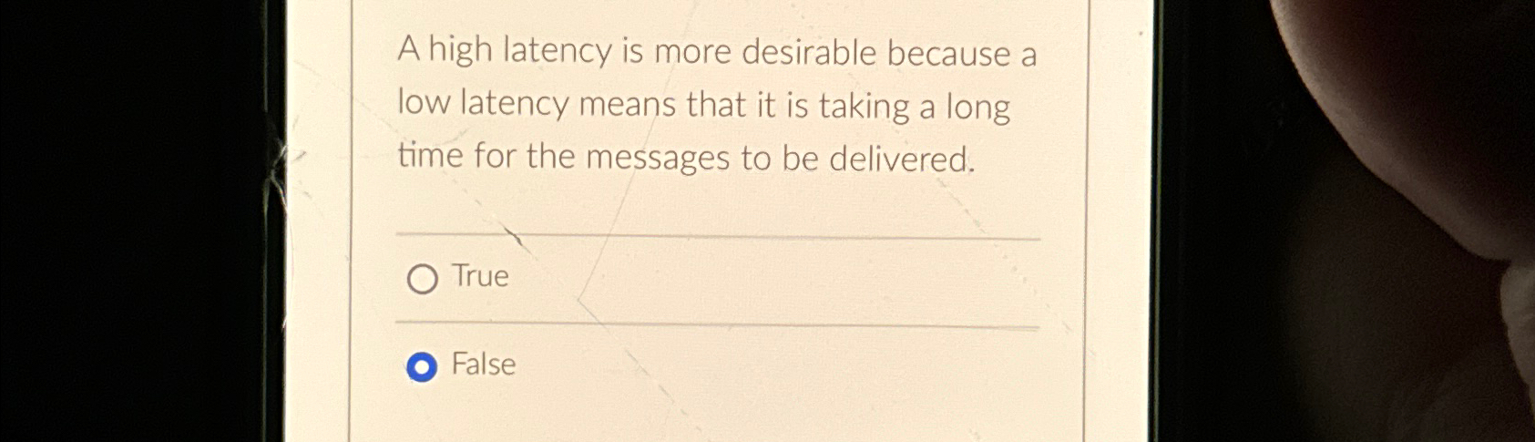 Solved A high latency is more desirable because a low | Chegg.com