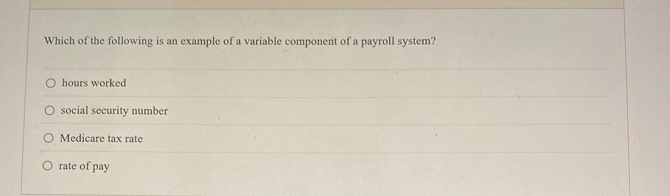 Solved Which of the following is an example of a variable | Chegg.com