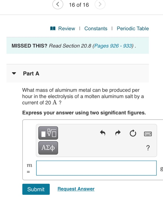 Solved ( 16 of 16 > A Review | Constants Periodic Table | Chegg.com