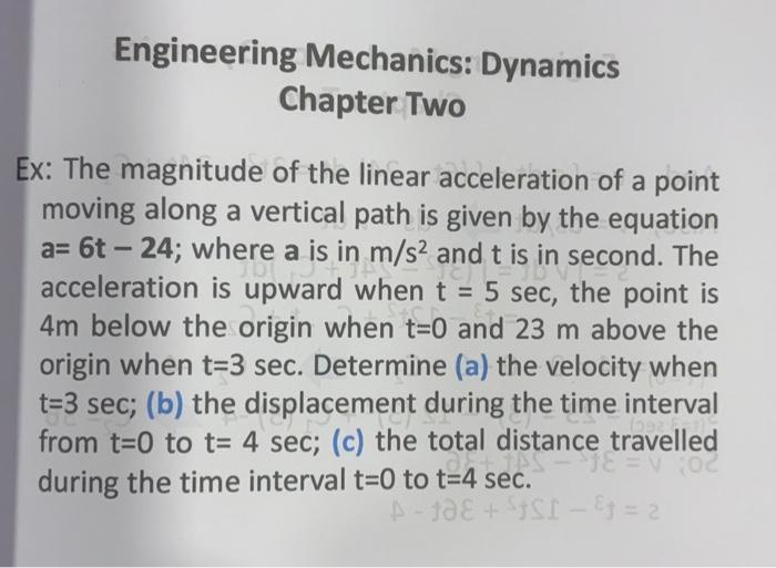 Solved Engineering Mechanics: Dynamics Chapter Two Ex: The | Chegg.com