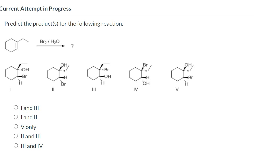 Solved Current Attempt in ProgressPredict the product(s) | Chegg.com