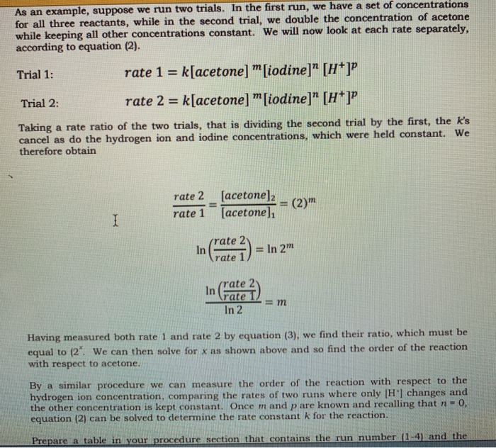 EXP 1 Rates of Chemical Reactions (A two week | Chegg.com