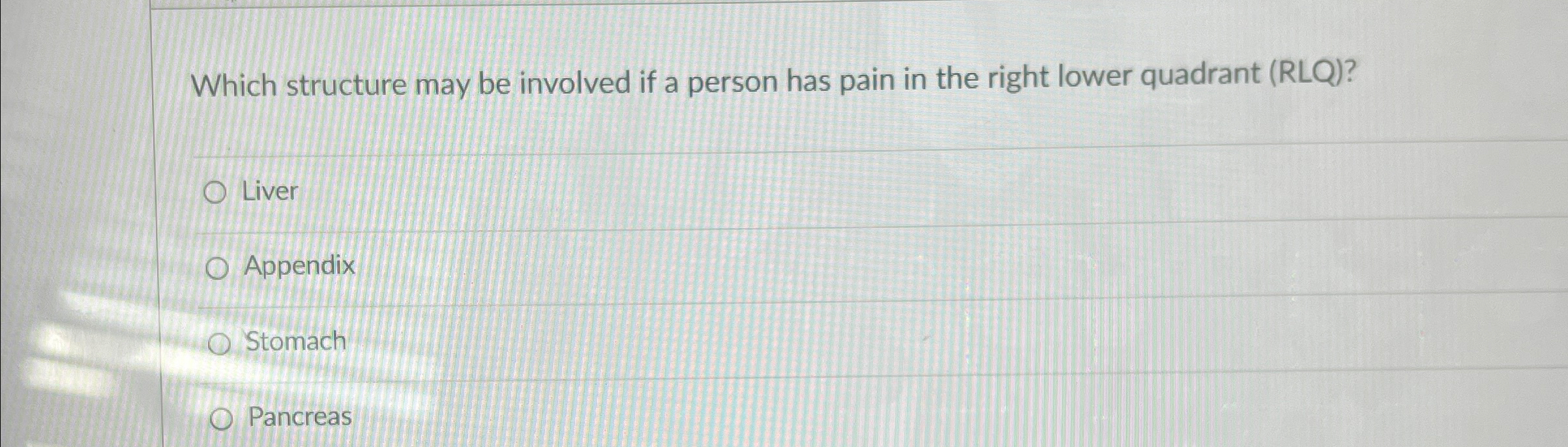 Solved Which structure may be involved if a person has pain | Chegg.com