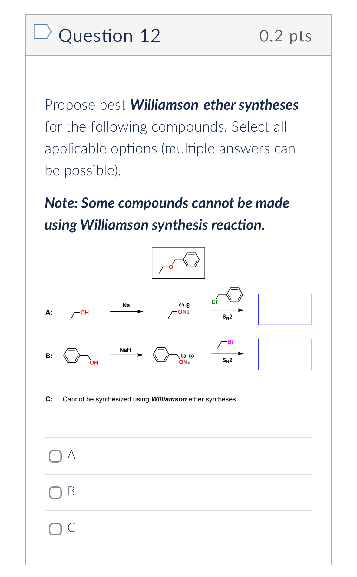 Solved Question 120.2 ptsPropose best Williamson ether | Chegg.com Solved Question 120.2 ptsPropose best Williamson ether | Chegg.com