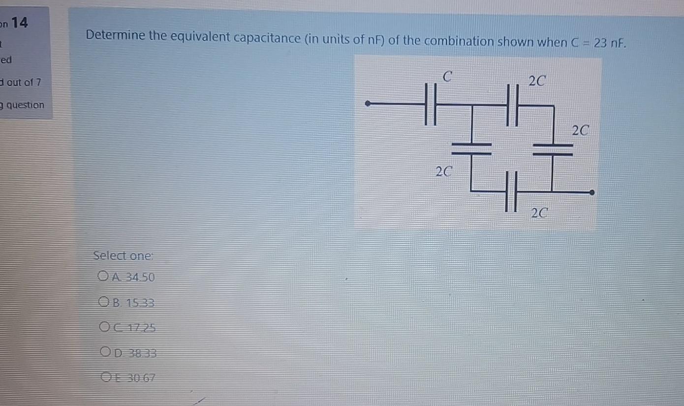 Solved on 14 Determine the equivalent capacitance (in units | Chegg.com