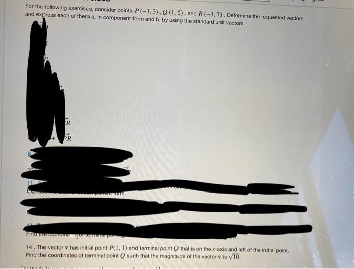 Solved For the following exercises, consider points P(-1,3), | Chegg.com