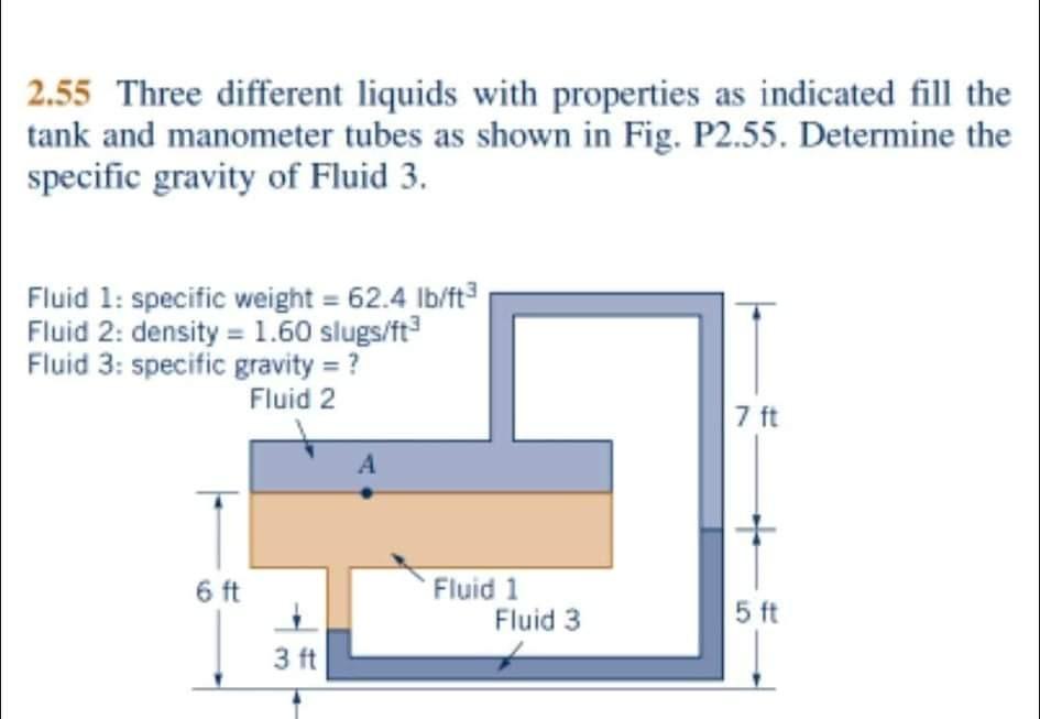 Solved 2.55 Three different liquids with properties as | Chegg.com