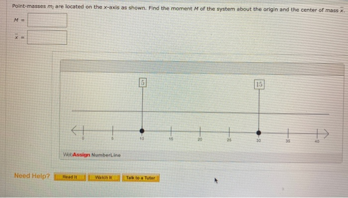 Solved Point-masses m; are located on the x-axis as shown. | Chegg.com