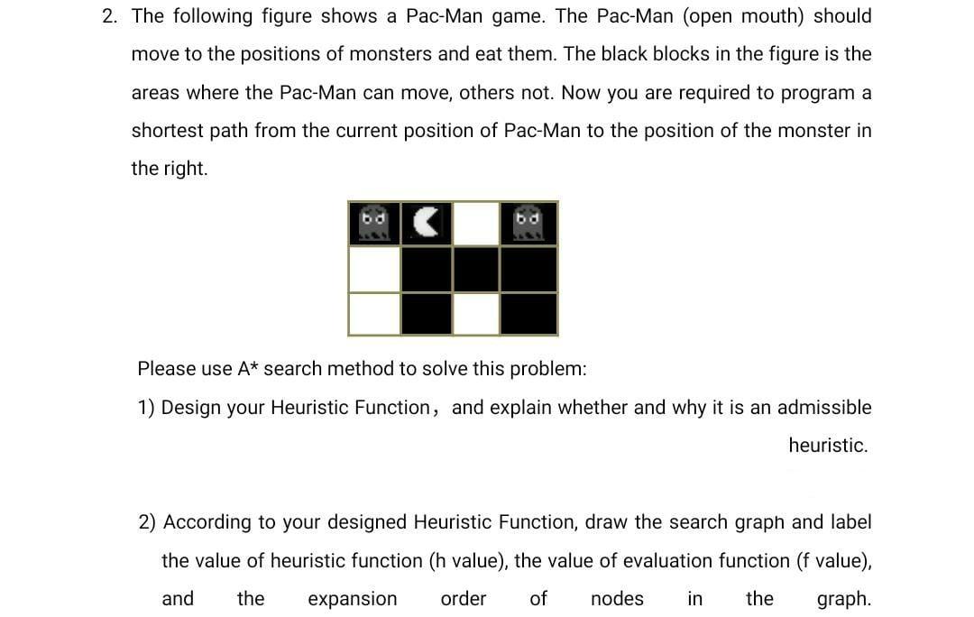 2. The following figure shows a Pac-Man game. The | Chegg.com