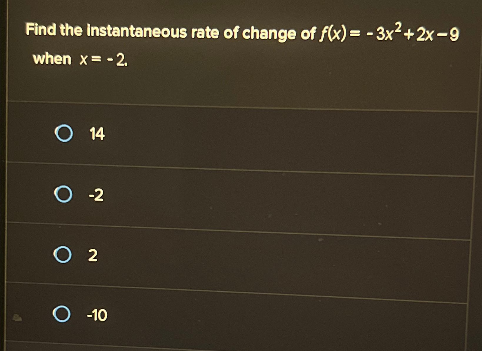 Solved Find the instantaneous rate of change of | Chegg.com