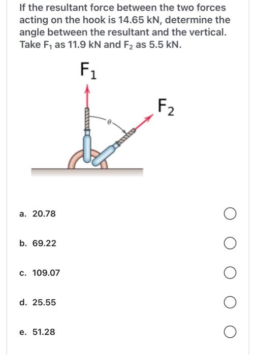 Solved If the resultant force between the two forces acting | Chegg.com