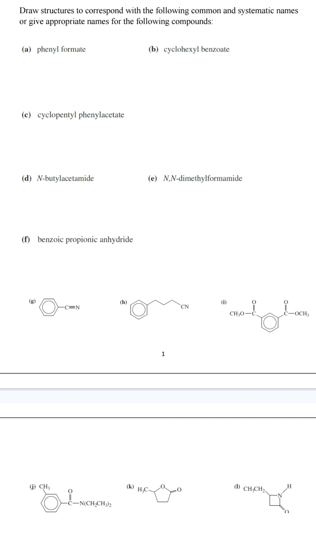 Solved Draw structures to correspond with the following | Chegg.com