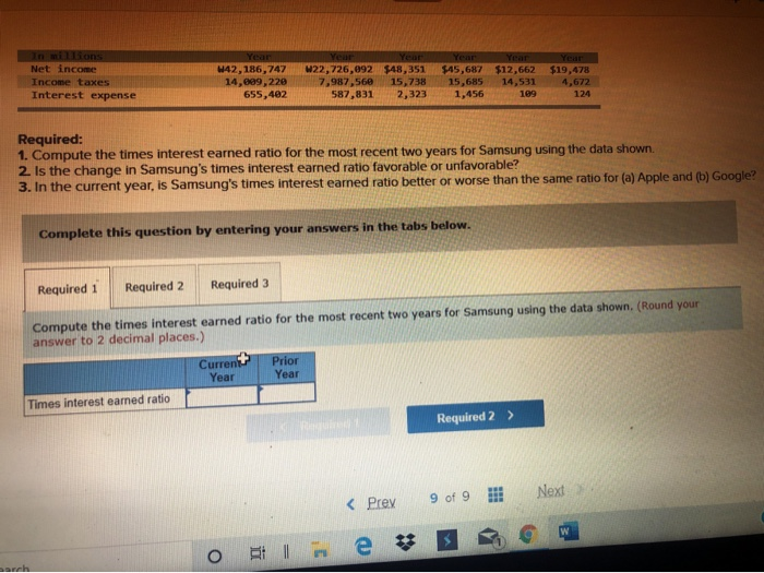 Solved millions Net income Income taxes Interest expense | Chegg.com