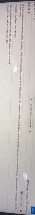 Solved 20 of com HW Scor 72.9 10.5 of 37 6.6.9-T Use | Chegg.com