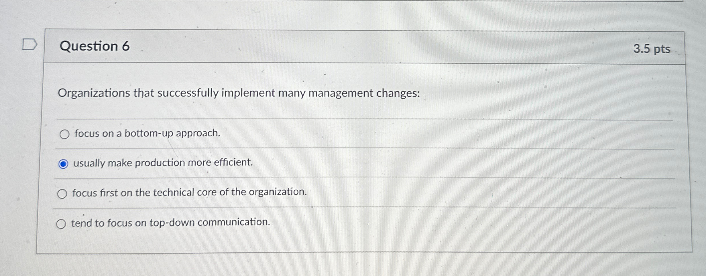 Solved Question 63.5ptsOrganizations that successfully | Chegg.com