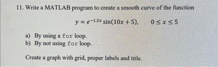 Solved 1 Write A Matlab Program To Create A Smooth Curve Of 6079
