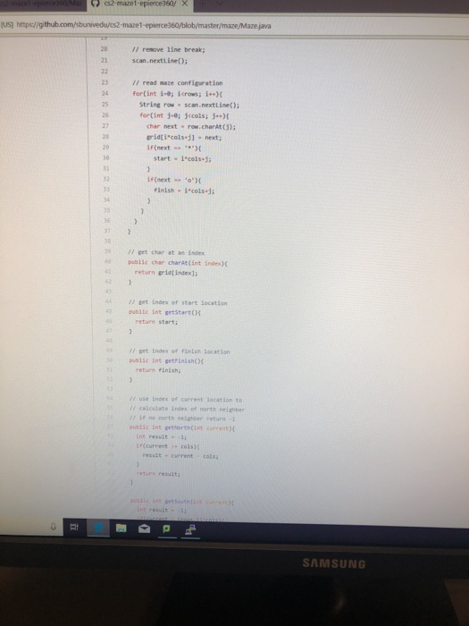 U lost every method in Maze.java. Task 2 Solve Maze | Chegg.com