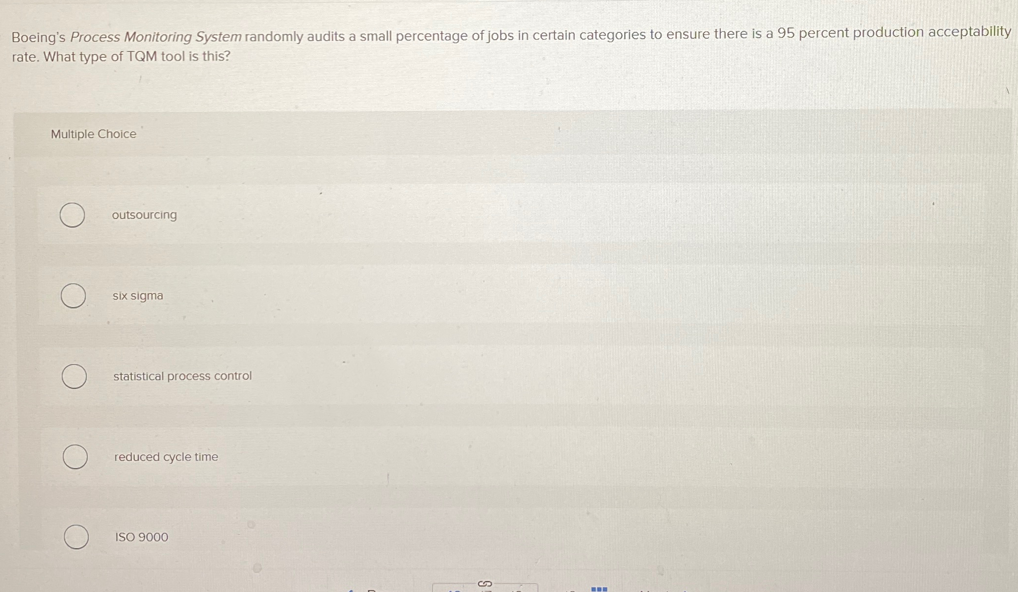 Solved Boeing's Process Monitoring System randomly audits a | Chegg.com