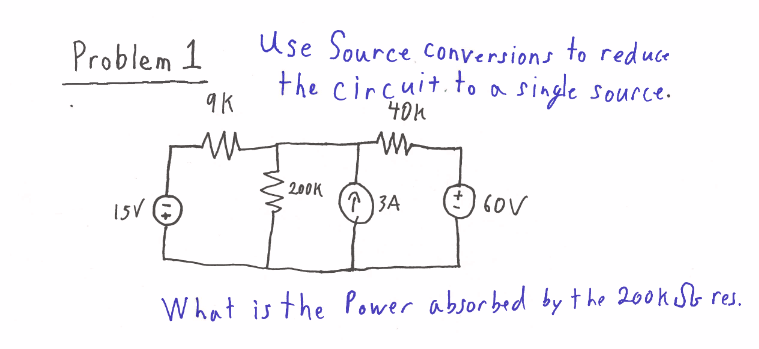 Solved Problem 1 ﻿Use Source conversions to ﻿reduce9k ﻿the | Chegg.com