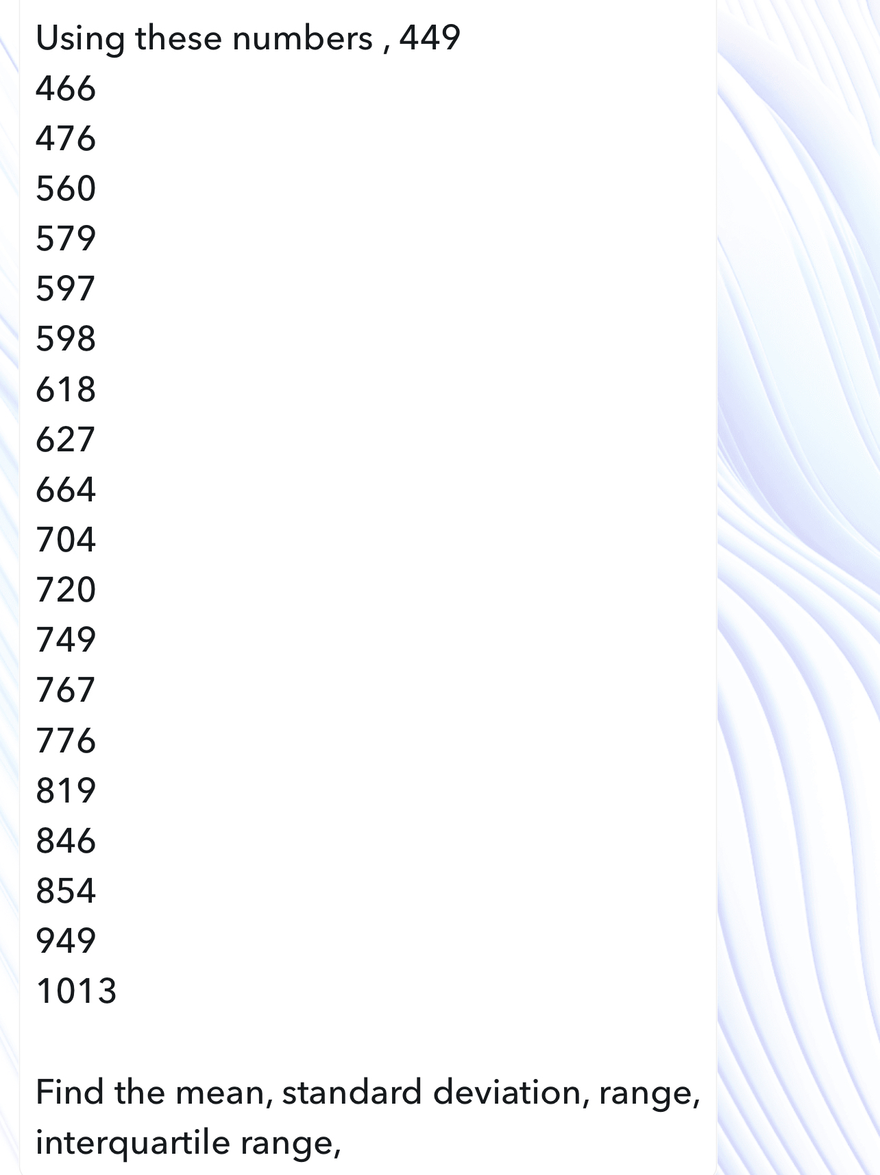 Solved Using these numbers | Chegg.com
