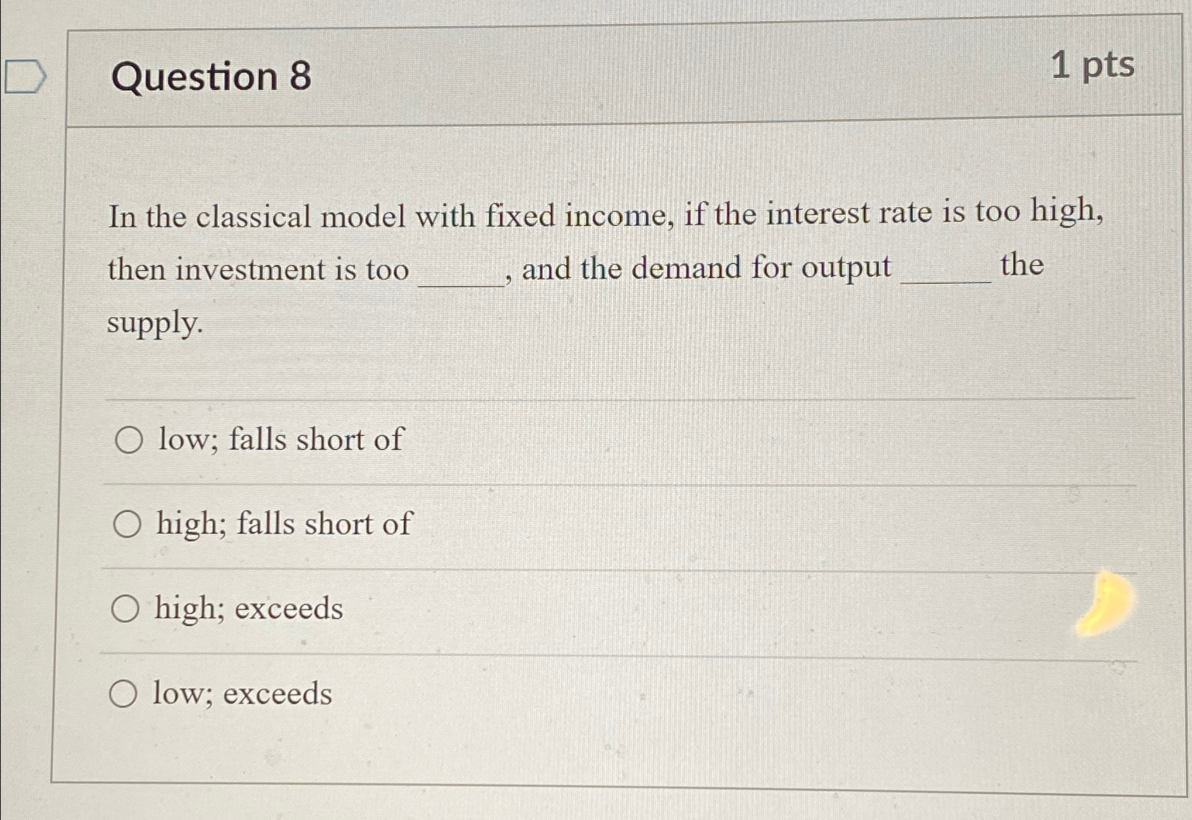 Solved Question 81 ﻿ptsIn the classical model with fixed | Chegg.com
