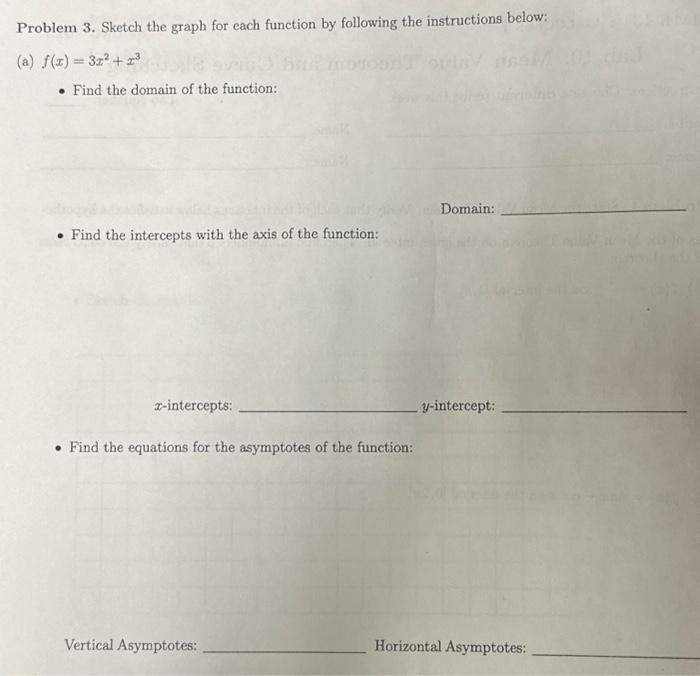 Solved Problem 3. Sketch the graph for each function by | Chegg.com