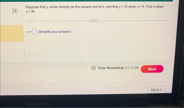 Solved Suppose that y varies directly as the square root of | Chegg.com