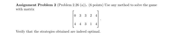 Solved Assignment Problem 2 (Problem 2.26 (a)). (6 points) | Chegg.com