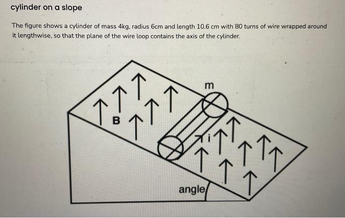 Solved cylinder on a slope The figure shows a cylinder of | Chegg.com