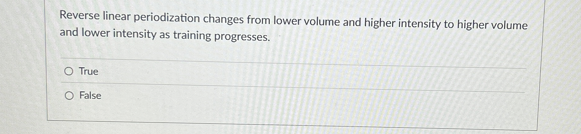Solved Reverse linear periodization changes from lower | Chegg.com