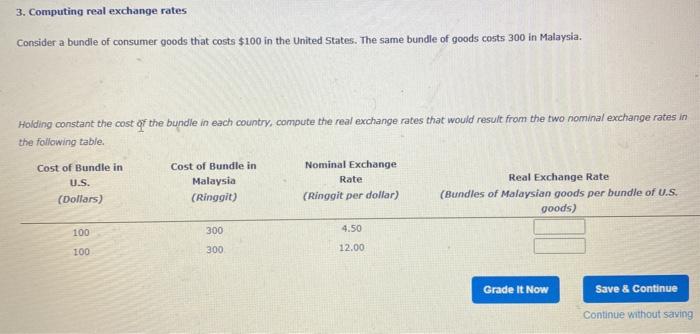 Solved 3. Computing real exchange rates Consider a bundle of | Chegg.com