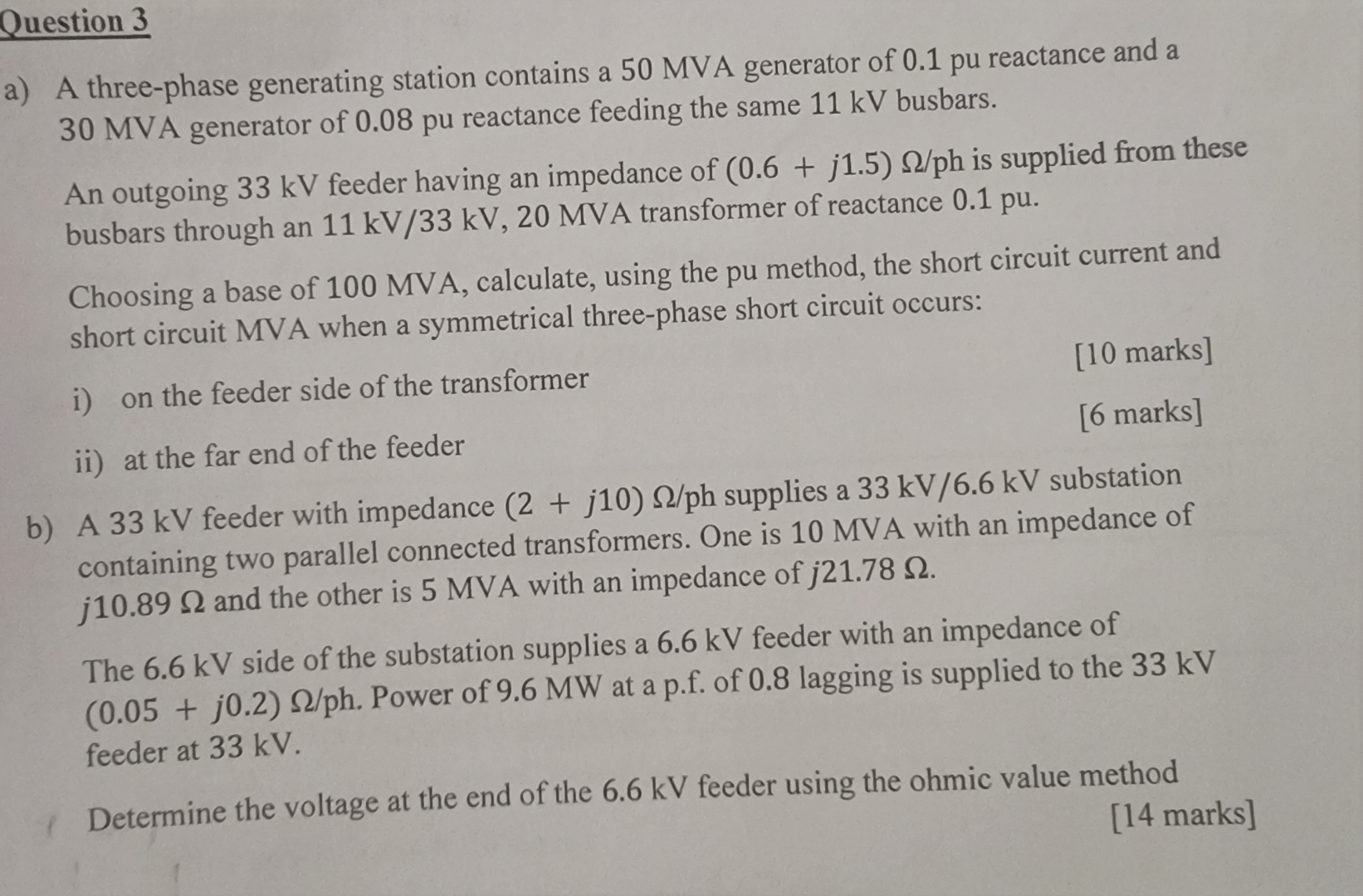 Solved Question 3a) ﻿A three-phase generating station | Chegg.com