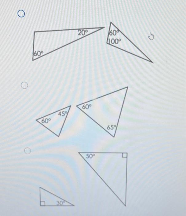 Solved Which pair of triangles are similar? | Chegg.com