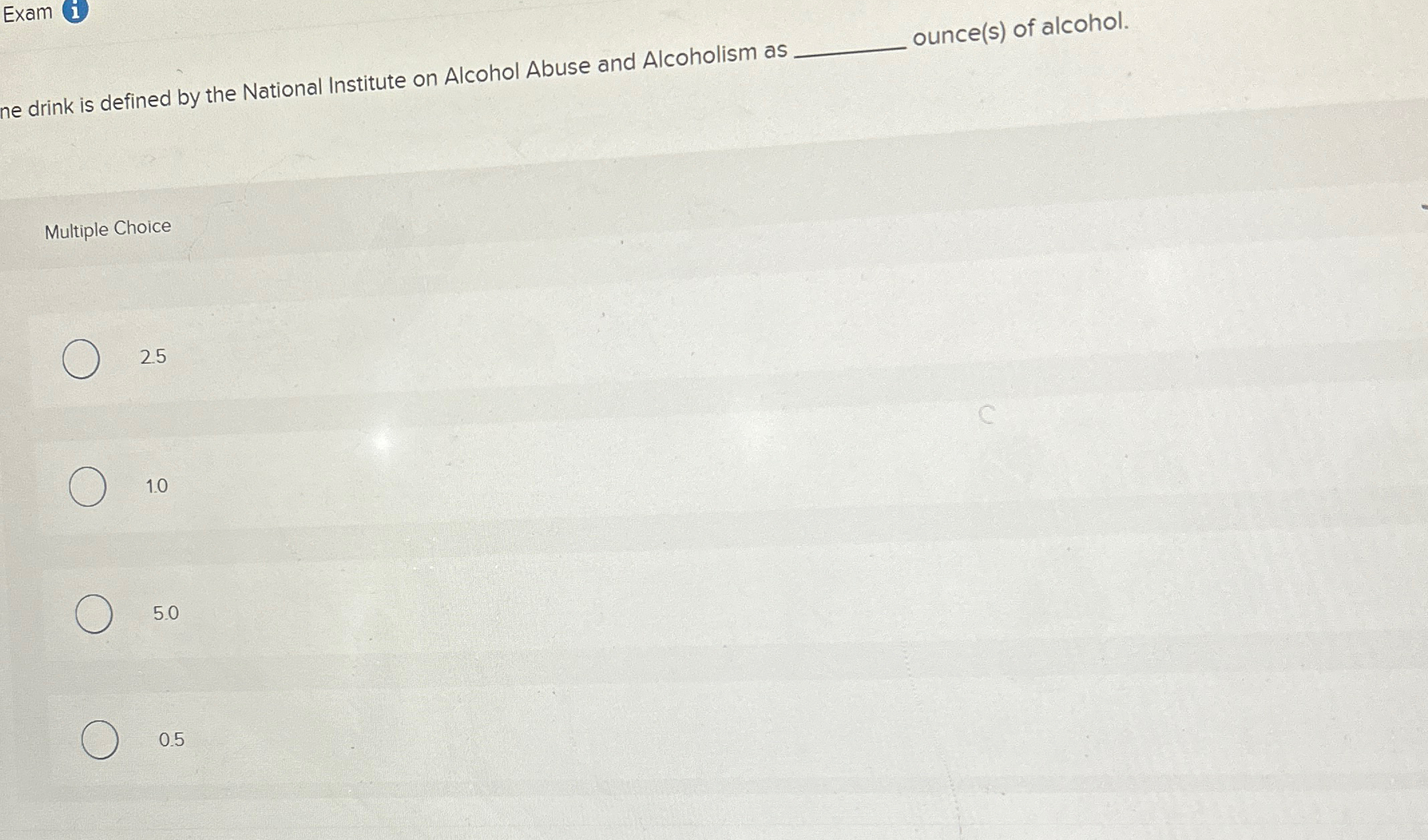 Solved Examne drink is defined by the National Institute on | Chegg.com