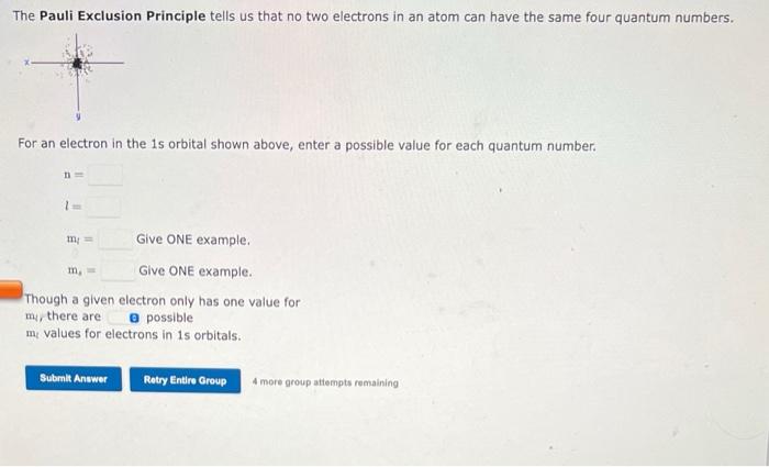 Solved The Pauli Exclusion Principle tells us that no two | Chegg.com