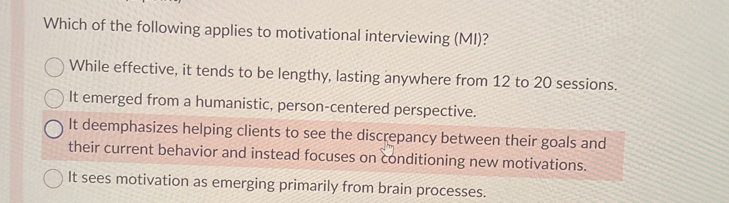 Solved Which of the following applies to motivational | Chegg.com