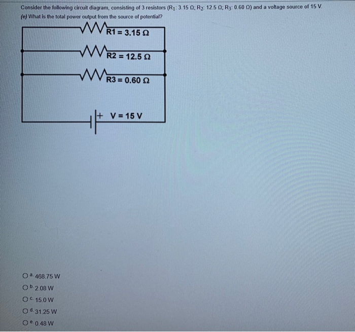 Solved Circut shown below Consider the following circuit | Chegg.com