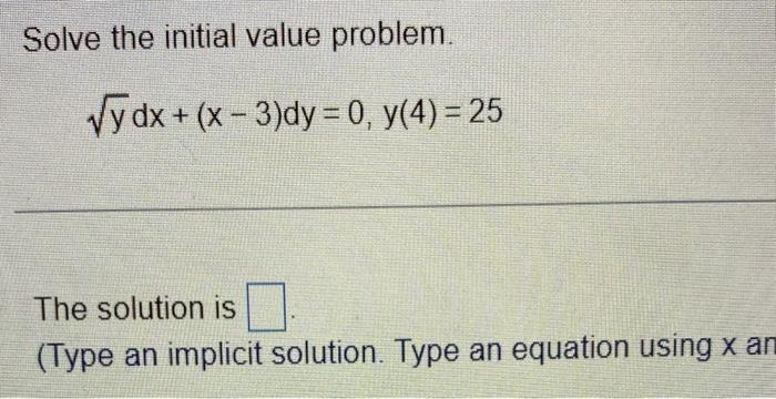 Solved Solve the initial value problem. | Chegg.com